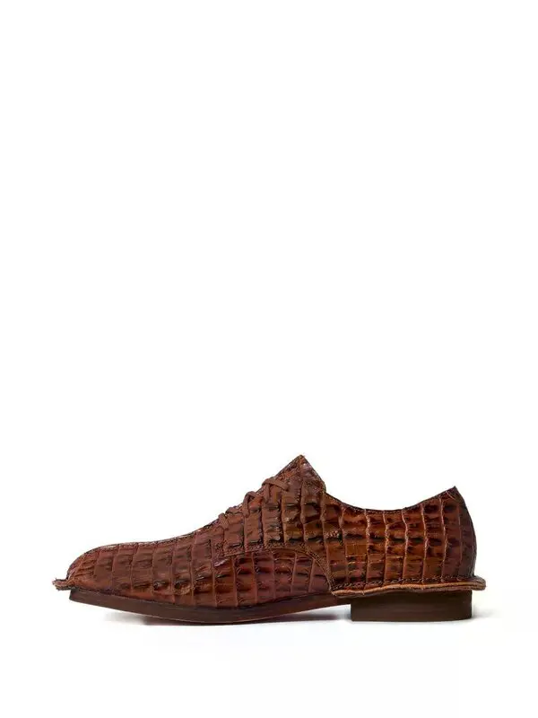 Martine Rose X Clarks Croc-Embossed Derby Shoes In Brown - 48% Off