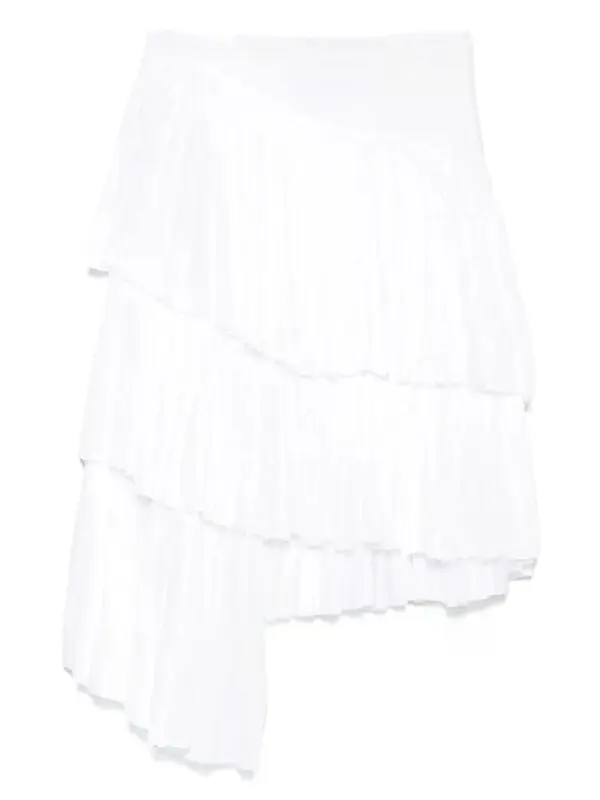 PNK Pleated Asymmetric Skirt - White