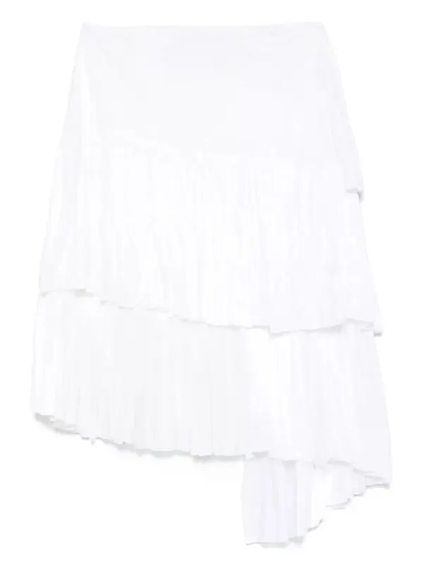 PNK Pleated Asymmetric Skirt - White