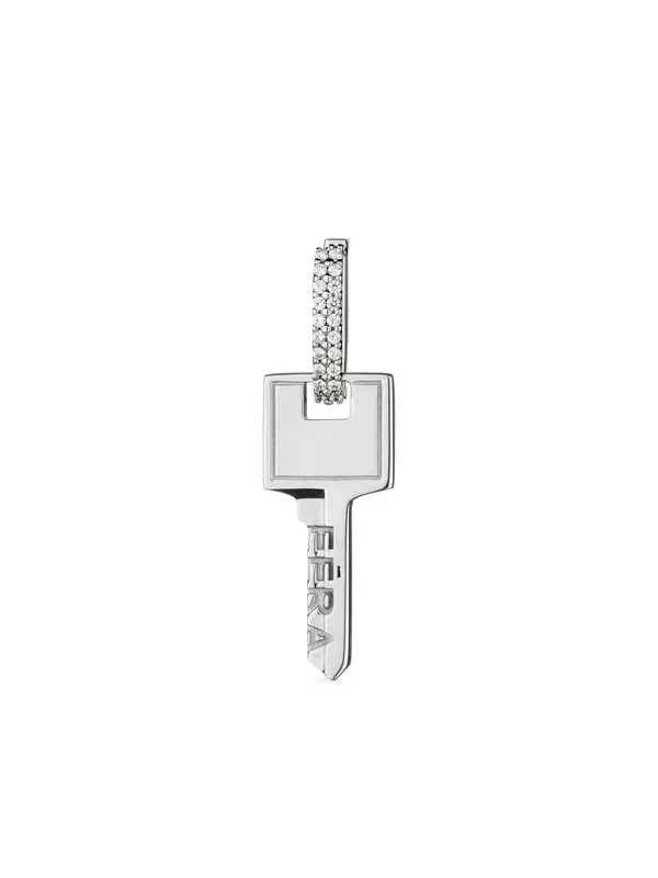 EERA 18k Gold Key Small Earring - White