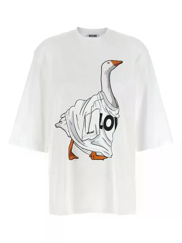 Moschino Goose Print Crewneck T-shirt - White
