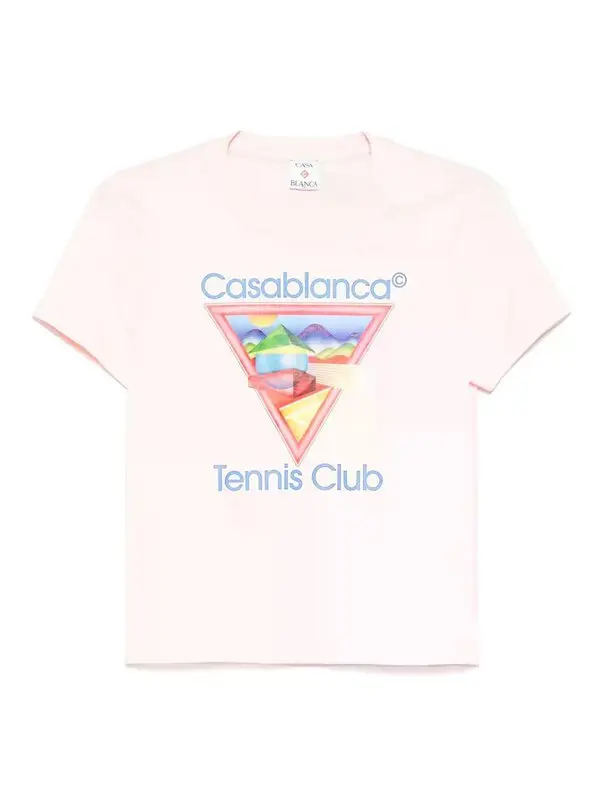 Casablanca Tennis Club Graphic-print T-shirt - Pink