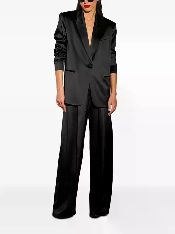 THE SEI Satin Single-breasted Blazer - Black