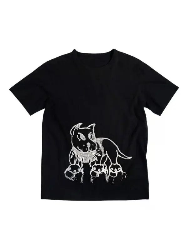 CHITÈ Dog-embroidered T-shirt