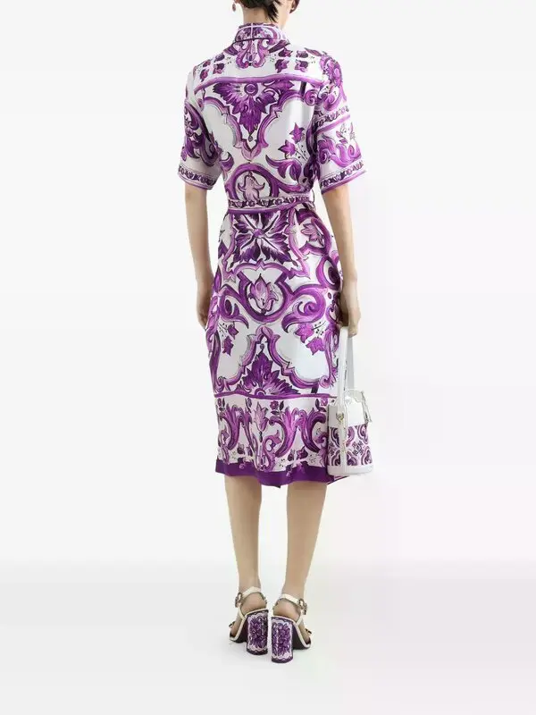 Dolce & Gabbana Majolica-print Midi Shirt Dress