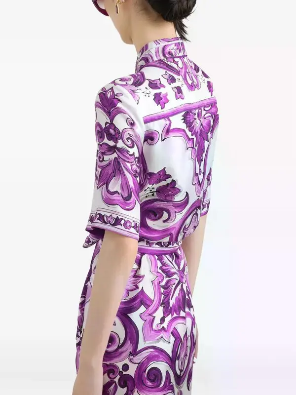 Dolce & Gabbana Majolica-print Midi Shirt Dress