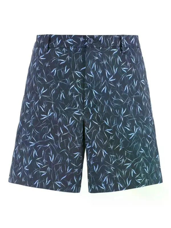 BOSS Floral-print Bermuda Shorts - Blue