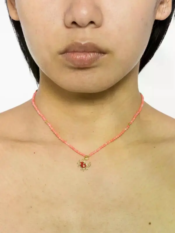 ESHVI Coral Crab Pendant Necklace