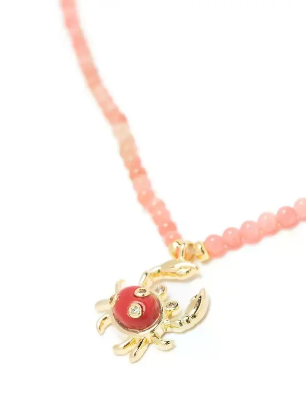 ESHVI Coral Crab Pendant Necklace