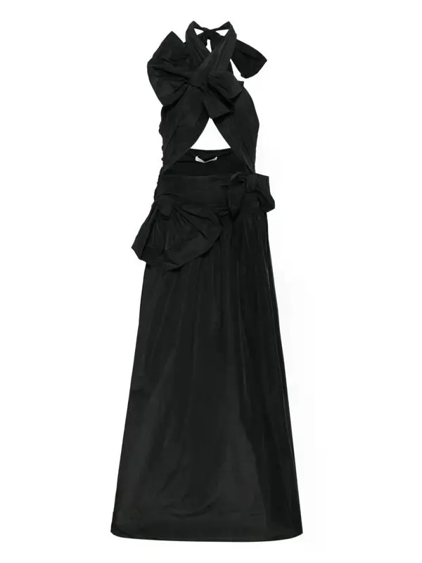 Viktor & Rolf Drape Bow Maxi Dress - Black