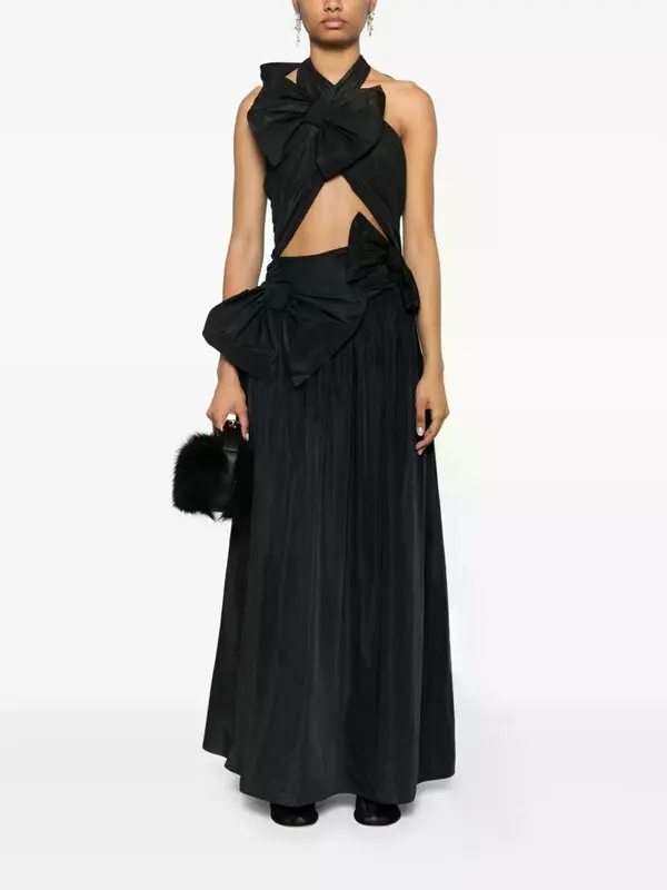 Viktor & Rolf Drape Bow Maxi Dress - Black