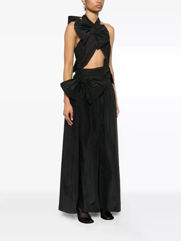 Viktor & Rolf Drape Bow Maxi Dress - Black