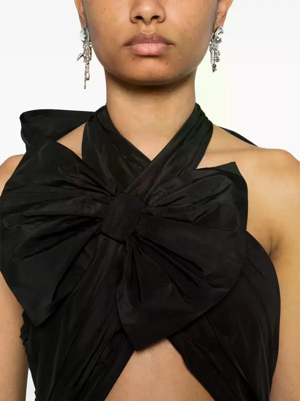 Viktor & Rolf Drape Bow Maxi Dress - Black