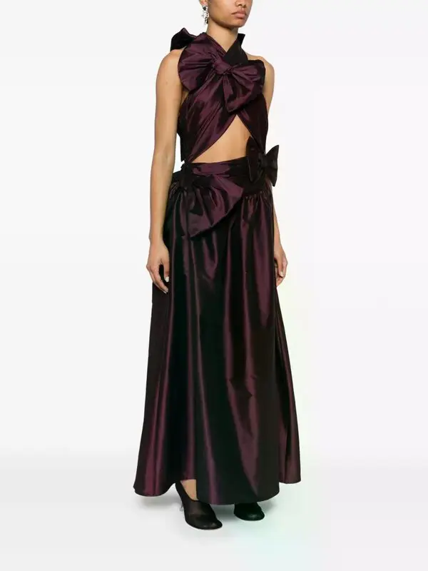 Viktor & Rolf Drape Bow Maxi Dress - Purple