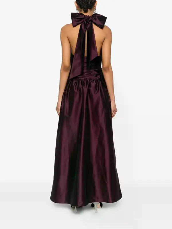 Viktor & Rolf Drape Bow Maxi Dress - Purple