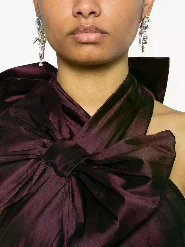 Viktor & Rolf Drape Bow Maxi Dress - Purple