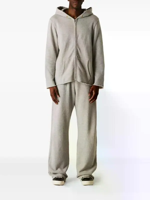 LES TIEN Raw-edge Zip Hoodie