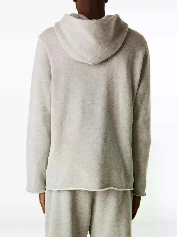 LES TIEN Raw-edge Zip Hoodie