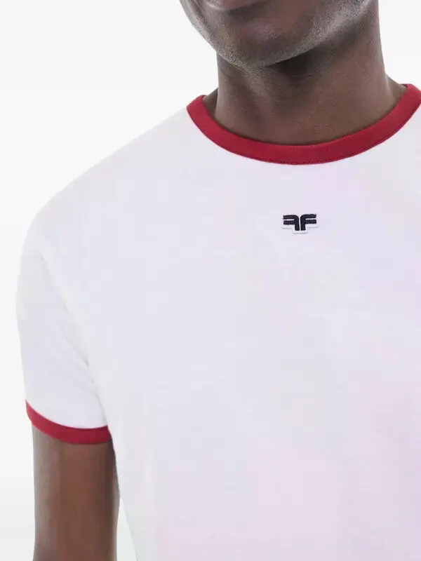 FURSAC Contrast-trim Cotton T-shirt - White