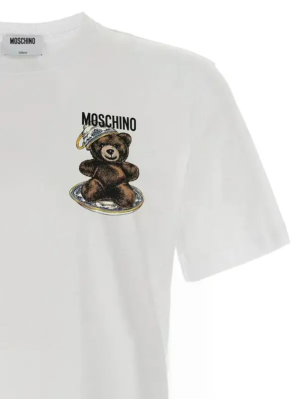 Moschino Teddy Bear-print Crewneck T-shirt - White