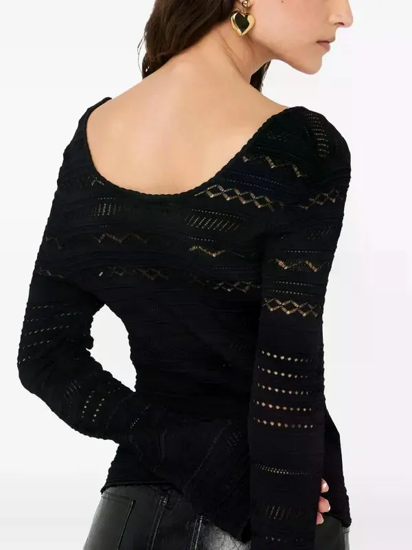 Liu Jo Lace-stitch Bell-cuff Jumper