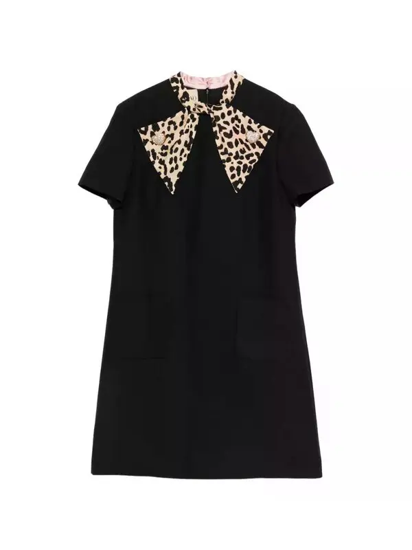 Valentino Garavani Leopard-print Bow Mini Dress