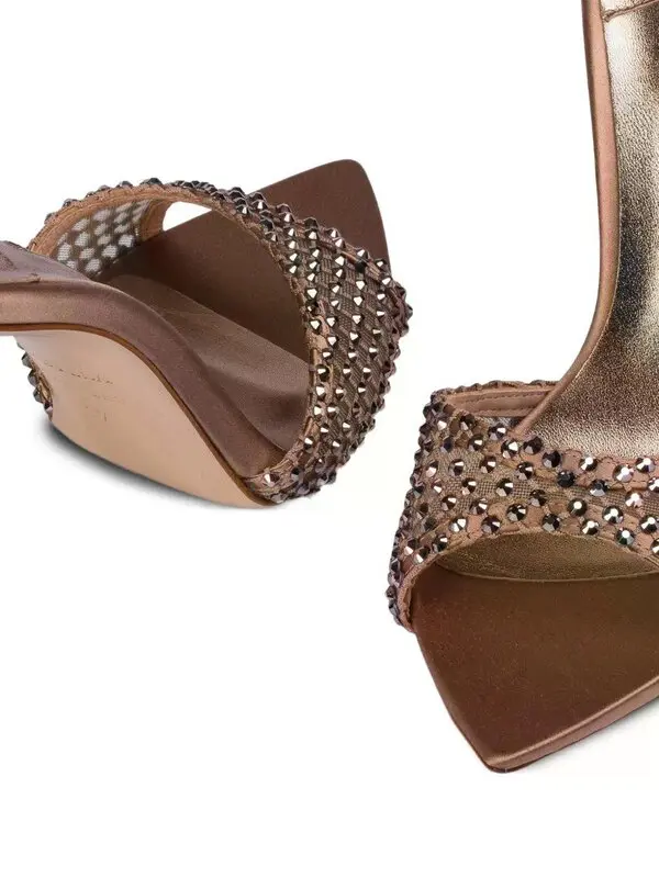 LE SILLA 120mm Gilda Crystal-embellished Sandals - Brown