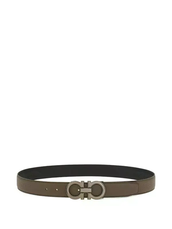 FERRAGAMO Reversible Leather Belt - Brown