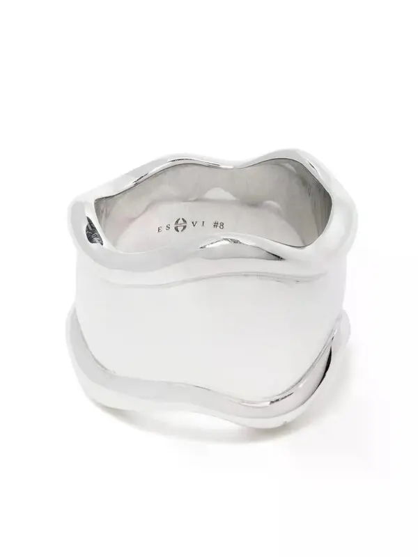 ESHVI Wave Brass Ring - Silver