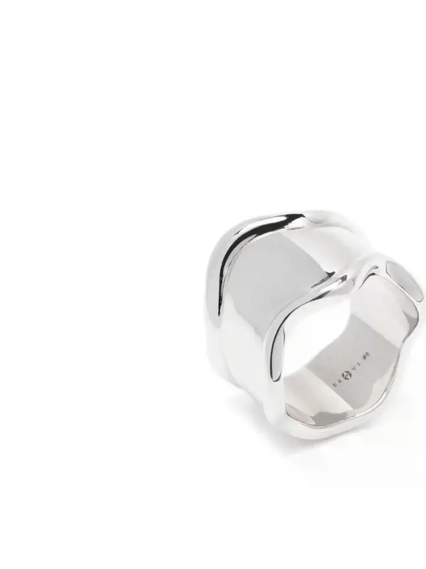 ESHVI Wave Brass Ring - Silver