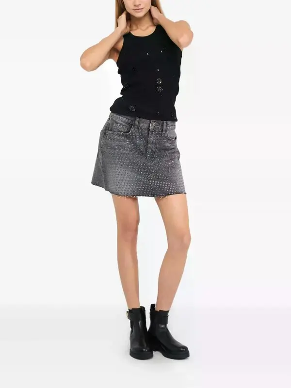 Liu Jo Frayed Hem Denim Skirt