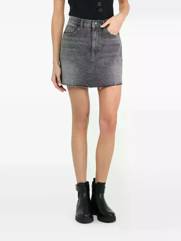 Liu Jo Frayed Hem Denim Skirt