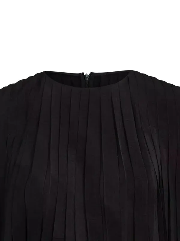 Vince Pleated Round-neck Top - Black