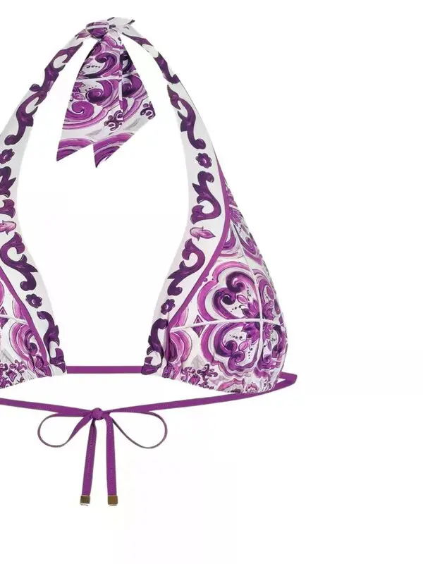 Dolce & Gabbana Maiolica-print Bikini Set - White