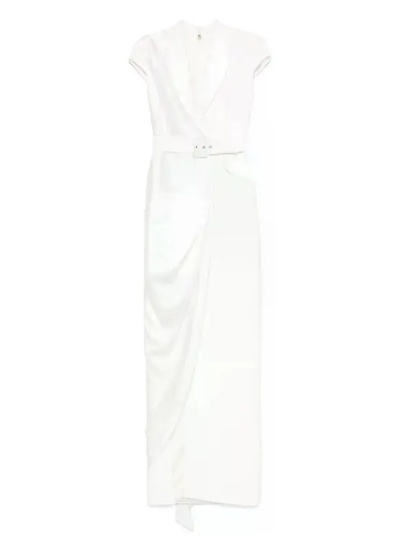 SILK LOVE & LACE Asymmetric Dress - White