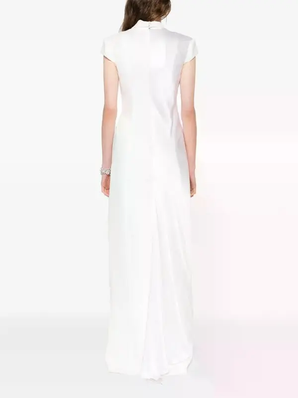 SILK LOVE & LACE Asymmetric Dress - White