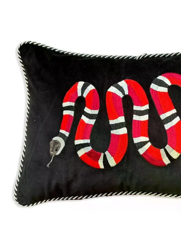 LES-OTTOMANS Snake-embroidered Decorative Cushion