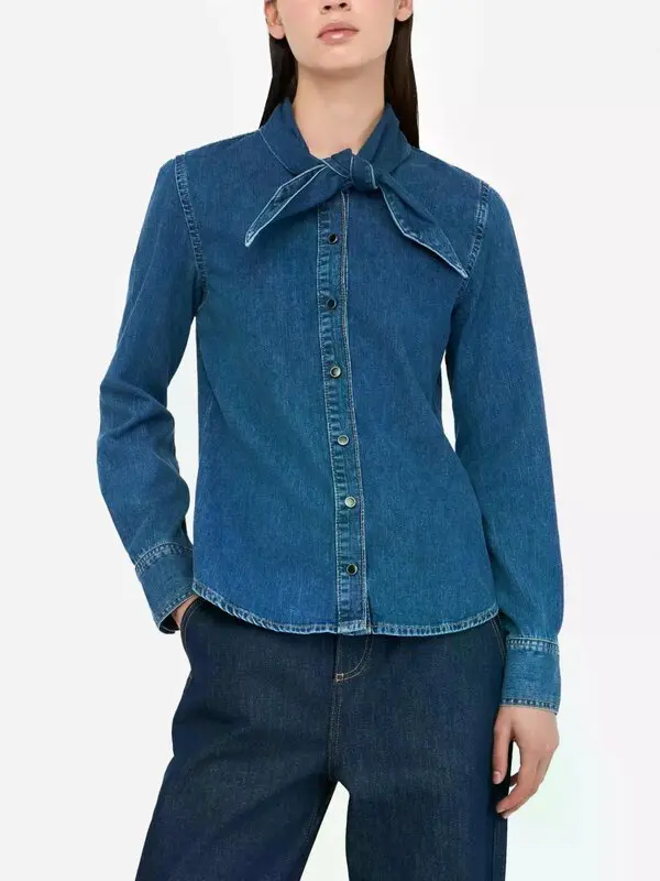 Liu Jo Denim Scarf Collar Shirt