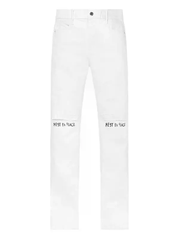 RtA Bryant Rest In Peace Skinny Jeans - White