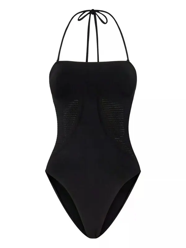 Wolford Halter-neck Mesh Swimsuit - Black