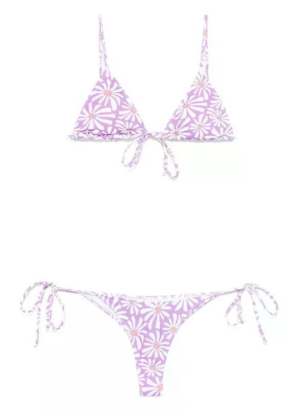 BIKINI LOVERS Floral Print Triangle Bikini - Purple