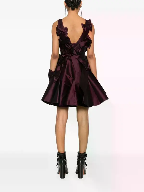 Viktor & Rolf Bow Bouquet Mini Dress - Purple