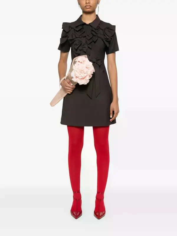 Viktor & Rolf Bow Bouquet Mini Dress - Brown