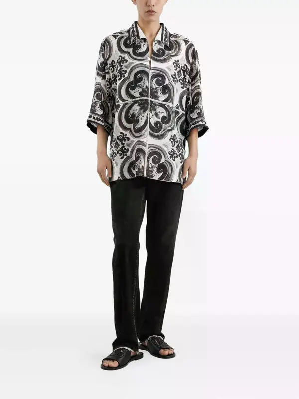Dolce & Gabbana Majolica-print Shirt - Black