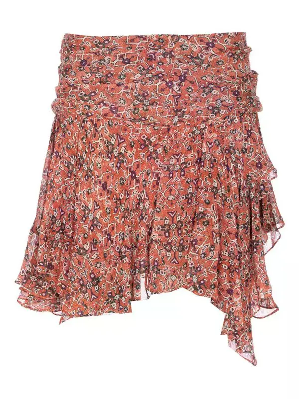 MARANT ETOILE Patterned Mini Skirt With Ruffle Detailing