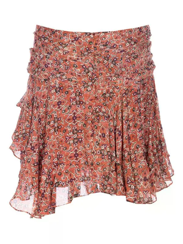 MARANT ETOILE Patterned Mini Skirt With Ruffle Detailing