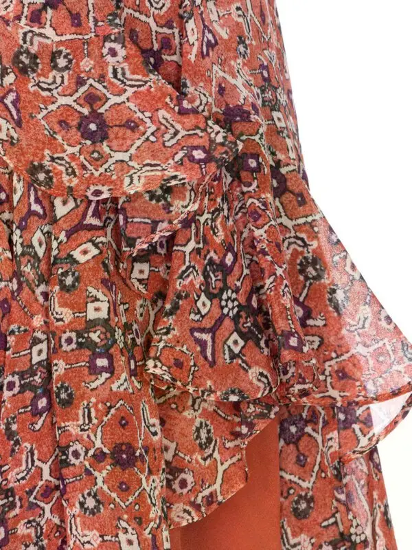MARANT ETOILE Patterned Mini Skirt With Ruffle Detailing