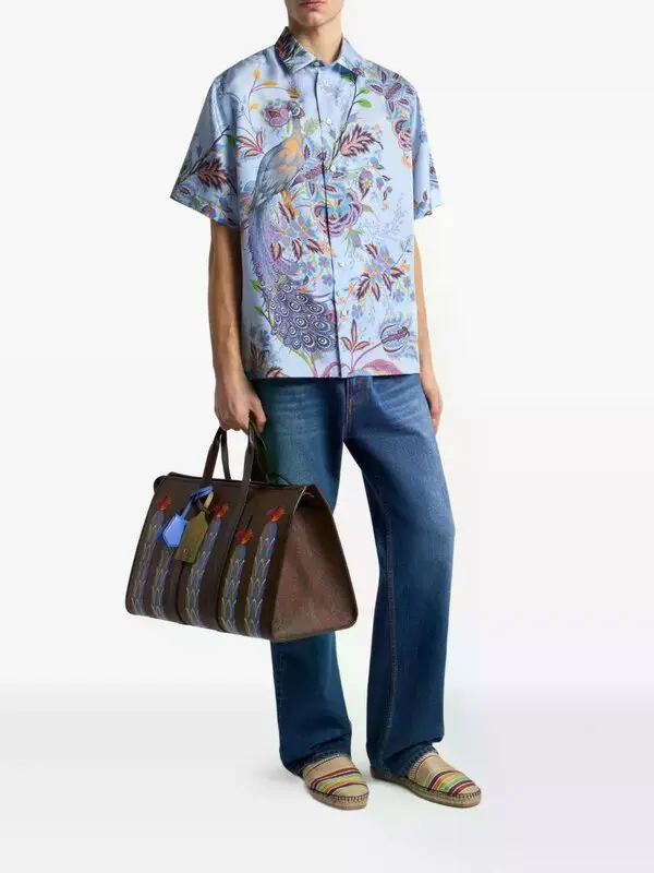 Etro Peacock-print Silk Shirt
