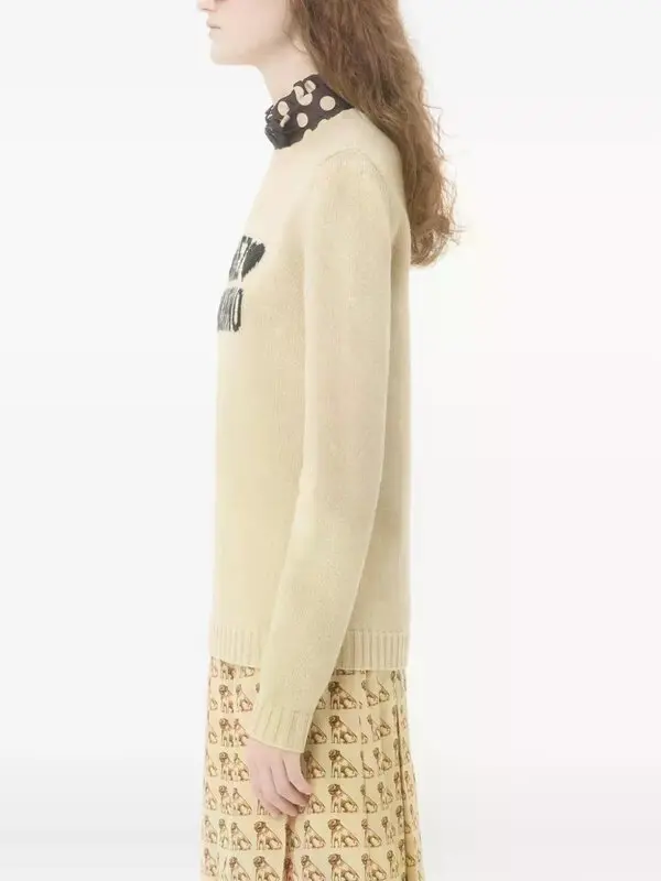 Valentino Garavani Chez " Embroidered Virgin Wool Sweater - Neutrals