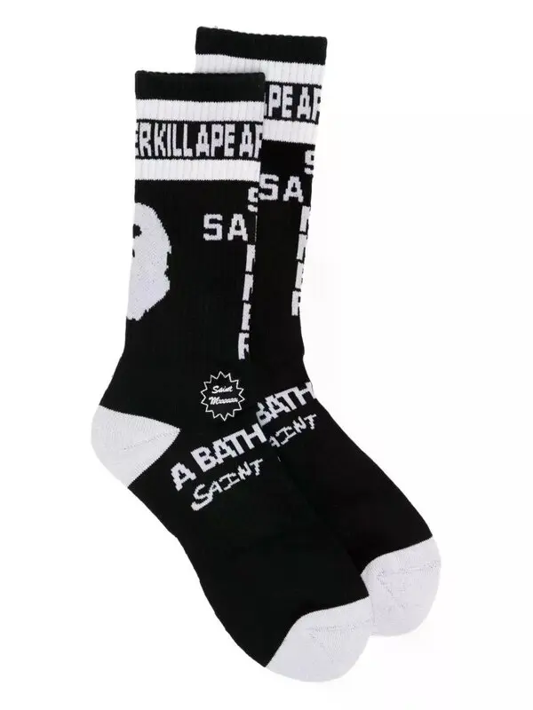 SAINT MXXXXXX Sm X Bape Socks - Black
